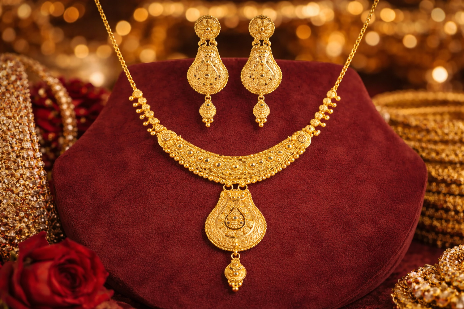 Why Minar’s 22ct Gold Bridal Necklace Set Is a Wedding Favourite