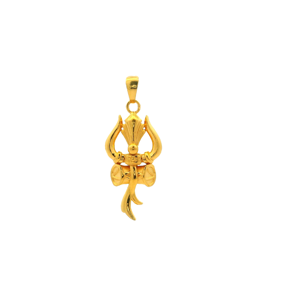 Trishul Pendant in 22ct Gold – Glossy Finish Religious Jewellery of Lo