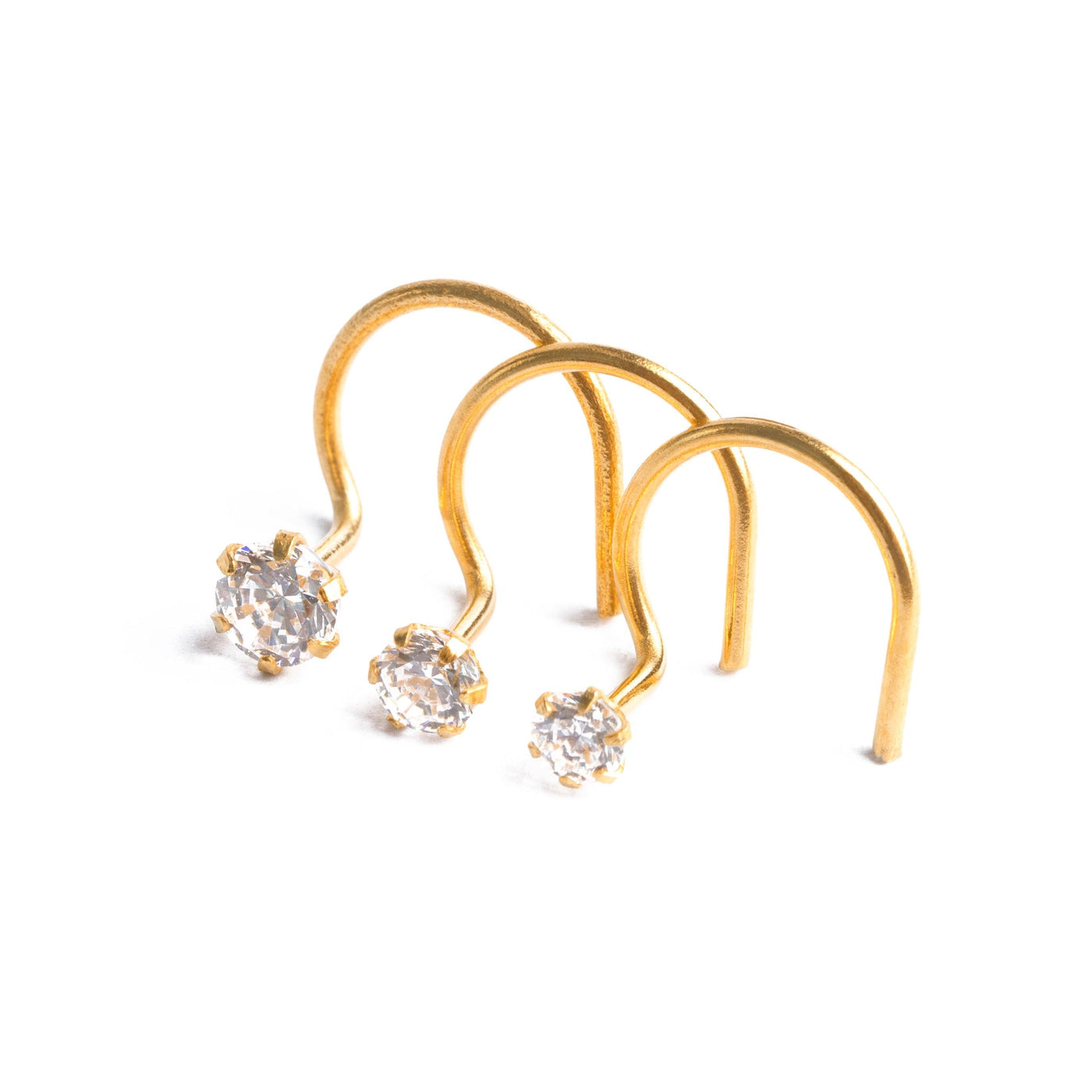 18ct Gold Nose Studs & Rings - Minar Jewellers UK
