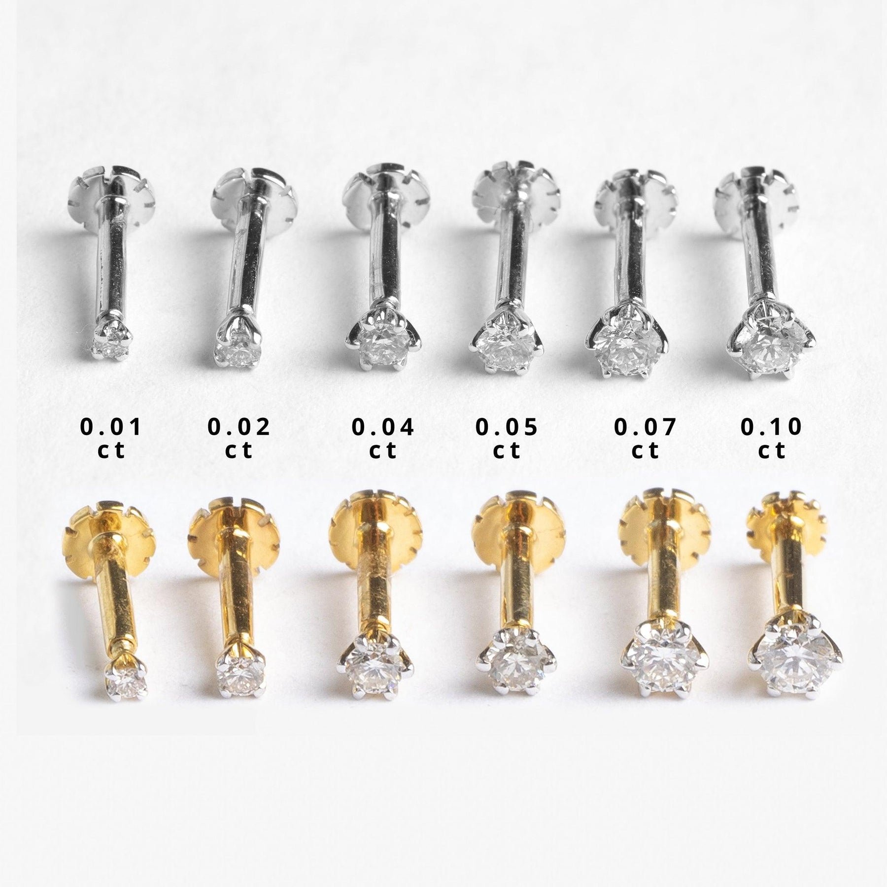 Gold nose studs